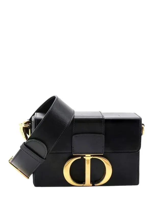 Dior 30 Montaigne Box Bag Leather Crossbody - Black