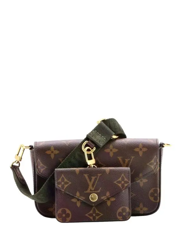 LOUIS VUITTON Felicie Strap & Go Handbag Monogram Canvas Crossbody Bag - Brown