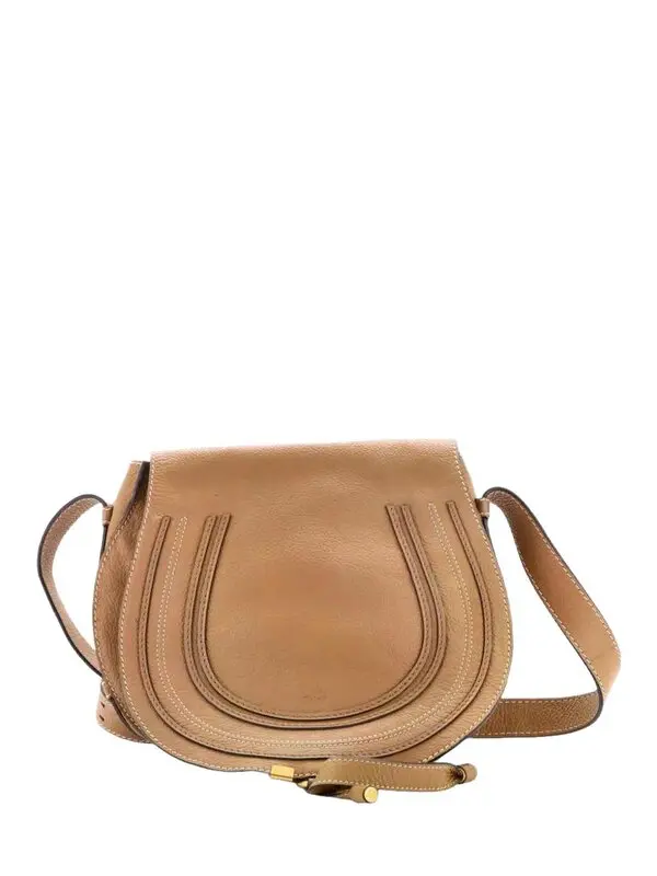 Chloé Marcie Saddle Bag Leather Medium Crossbody Bag - Brown