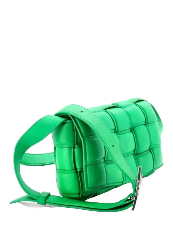 Bottega Veneta Cassette Padded Maxi Intrecciato Leather Small Crossbody Bag - Green
