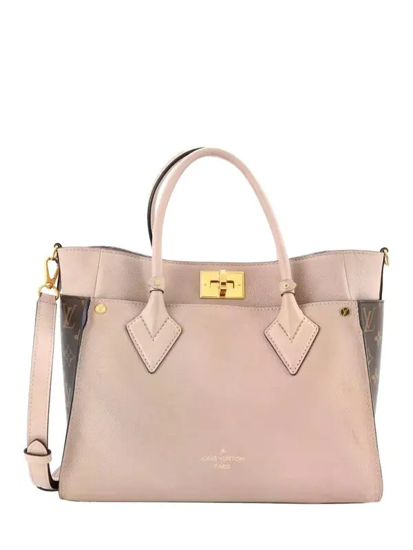 LOUIS VUITTON On My Side Leather With Monogram Canvas Mm Tote Bag - Brown