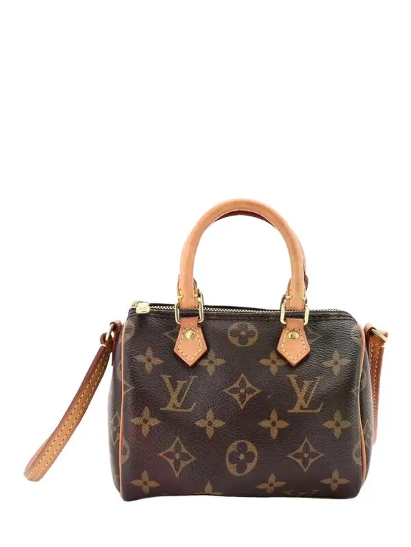 LOUIS VUITTON Speedy Bandouliere Bag Monogram Canvas Nano Crossbody Bag - Brown
