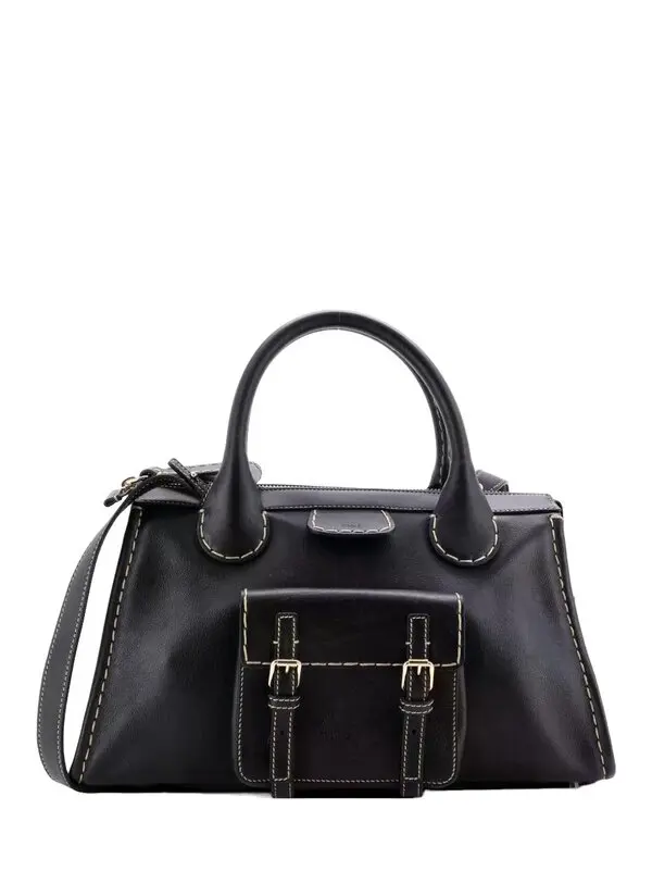 Chloé Edith Nm Leather Medium Satchel - Black