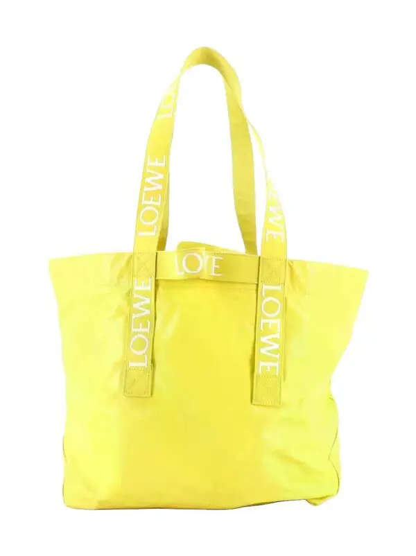 Loewe Fold Logo Strap Leather Large Tote Bag - Yellow