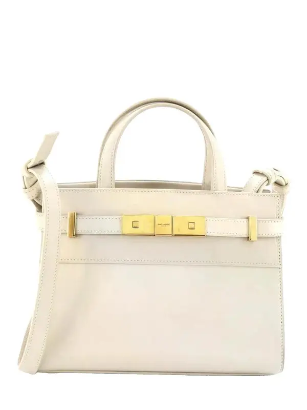 Saint Laurent Manhattan Nano Leather Shoulder Bag - White