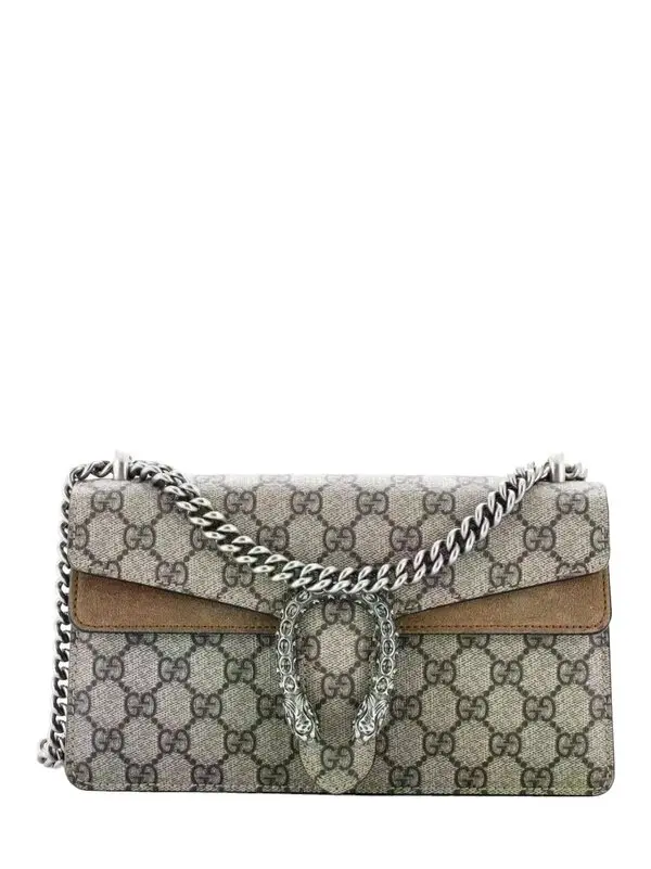 Gucci Dionysus Gg Coated Canvas Small Shoulder Bag With Crystal Embellished Metal - Brown