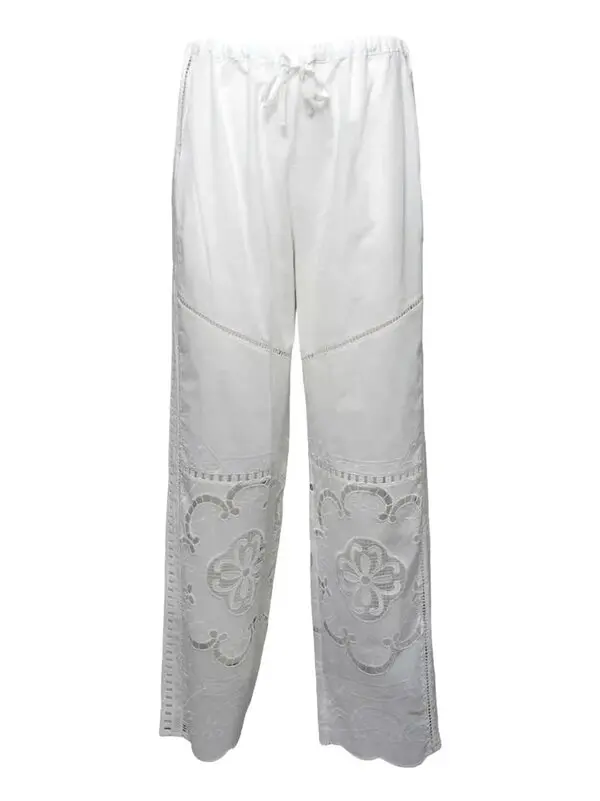 FRONT STREET 8 Floral Trousers - White