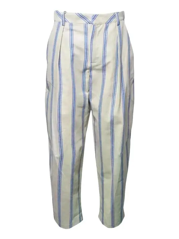FRONT STREET 8 Striped Trousers - White