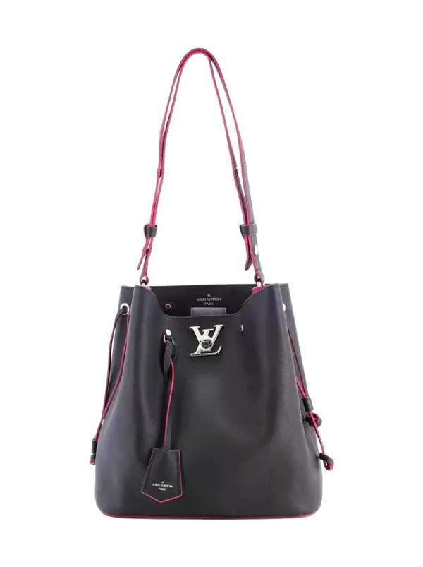 LOUIS VUITTON Lockme Leather Bucket Bag - Black
