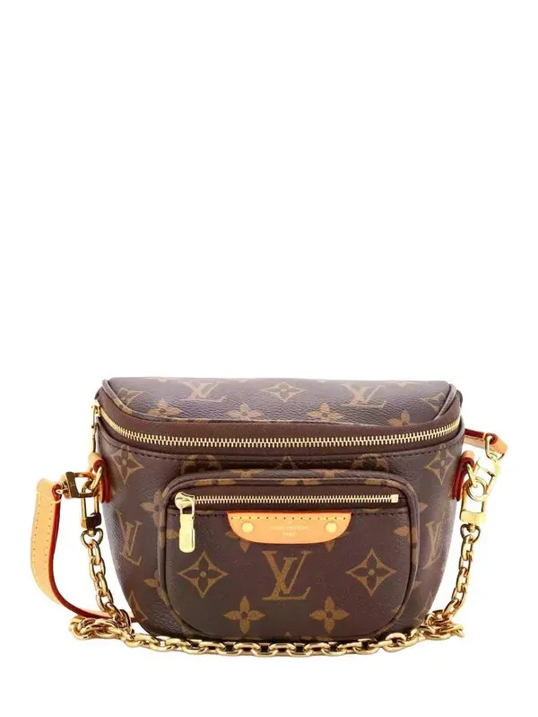LOUIS VUITTON Bum Bag Monogram Canvas Mini Belt Bag - Brown