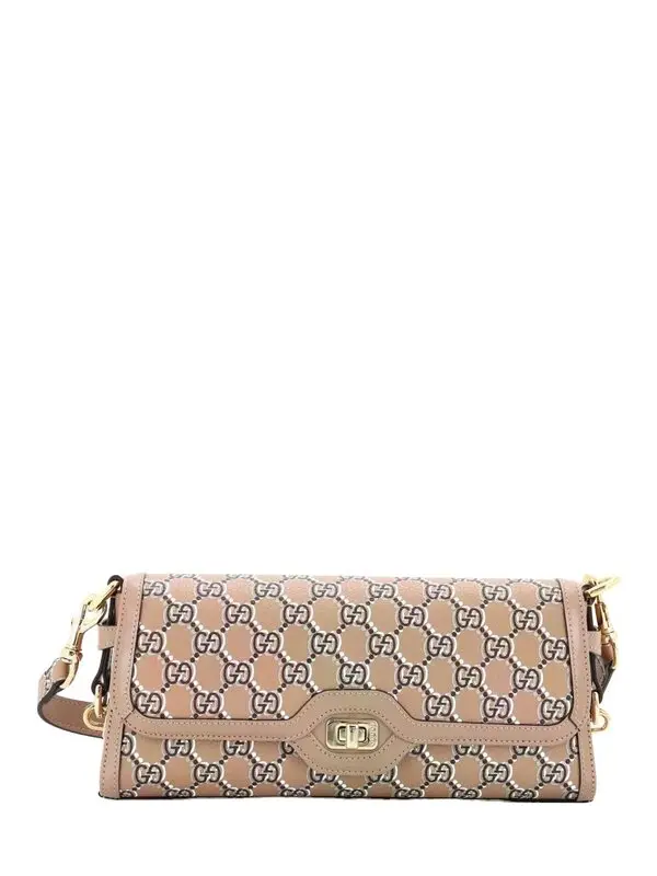 Gucci Luce Optical Gg Printed Leather Small Shoulder Bag - Brown