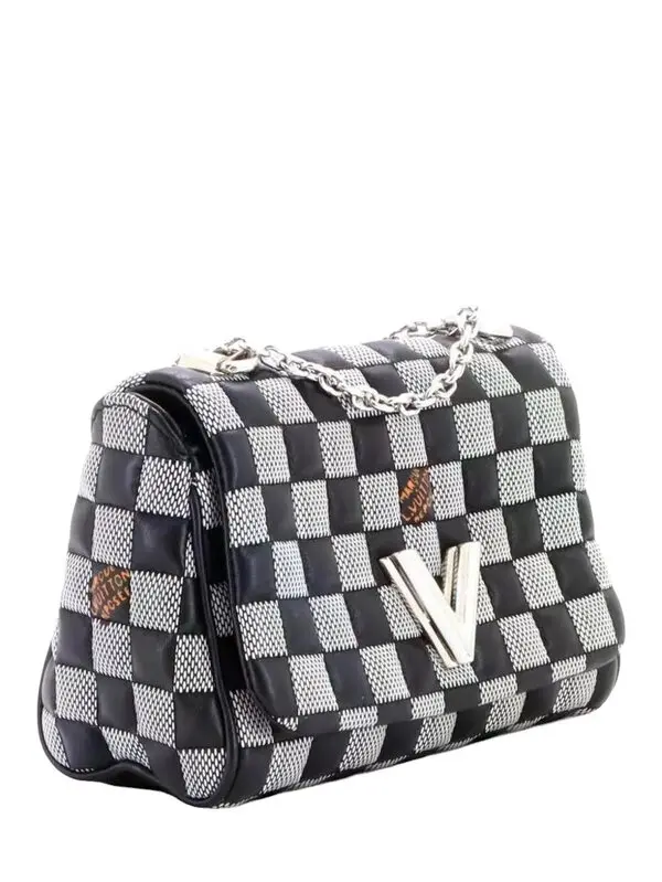LOUIS VUITTON Twist Handbag Damier Quilted Calf Leather Bb Crossbody Bag - Black