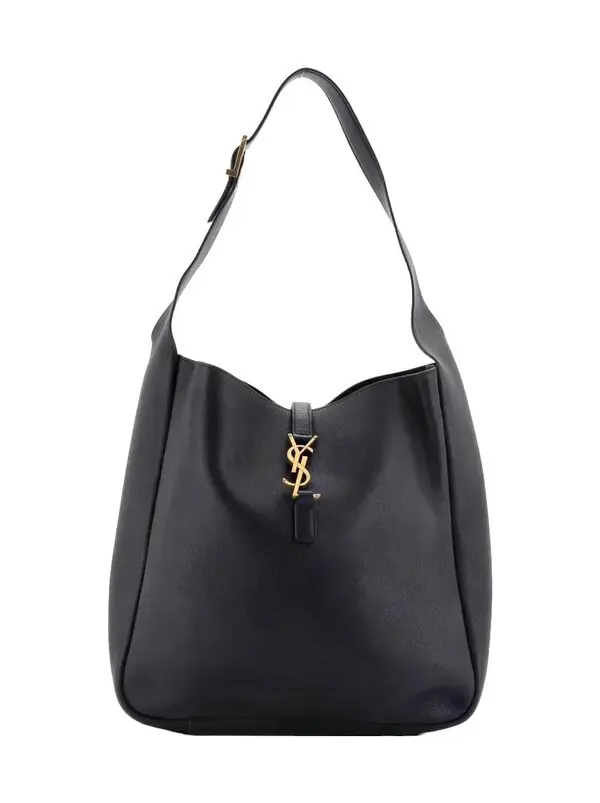 Saint Laurent Le 5 A 7 Supple Leather Large Hobo Bag - Black