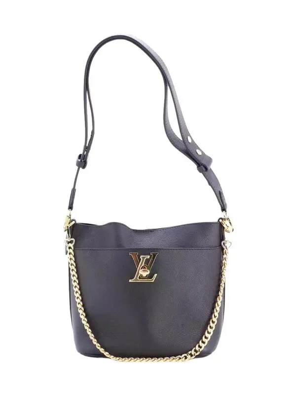 LOUIS VUITTON Lock And Walk Leather Bucket Bag - Black