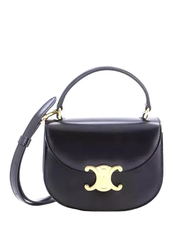 Celine Triomphe Besace Clea Top Handle Bag - Black