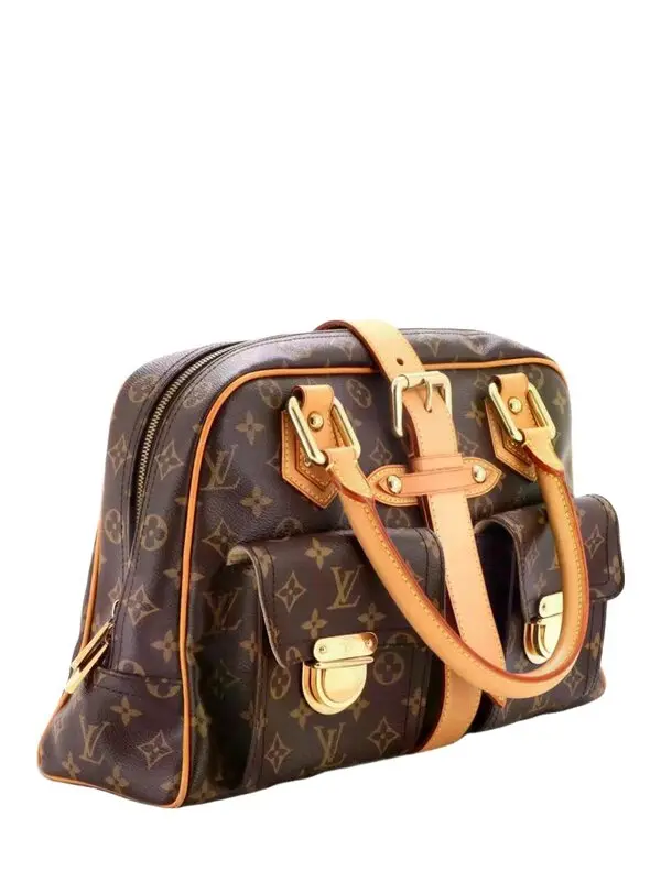 LOUIS VUITTON Manhattan Handbag Monogram Canvas Gm Satchel - Brown
