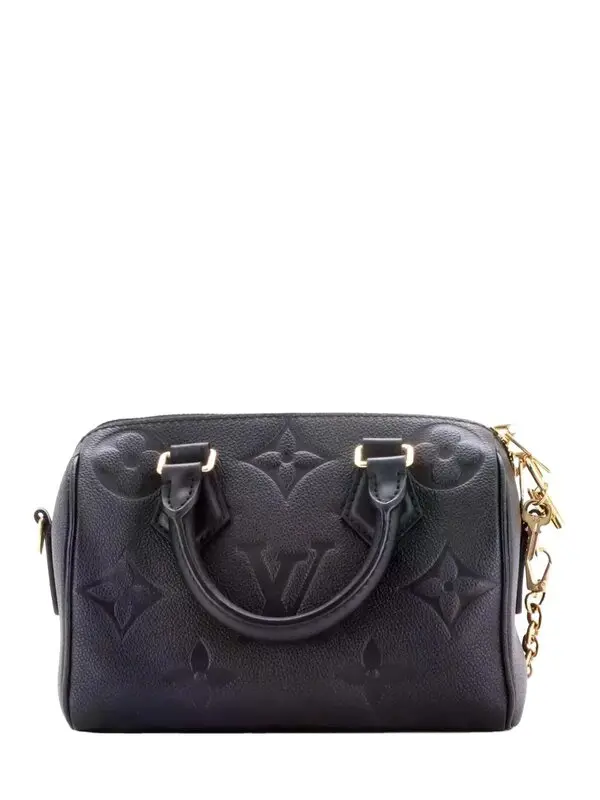 LOUIS VUITTON Speedy Bandouliere Bag Monogram Empreinte Giant 20 Crossbody Bag - Black
