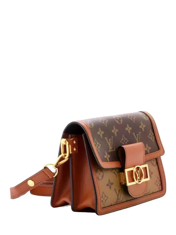 LOUIS VUITTON Dauphine Shoulder Bag Reverse Monogram Canvas Mini Crossbody Bag - Brown
