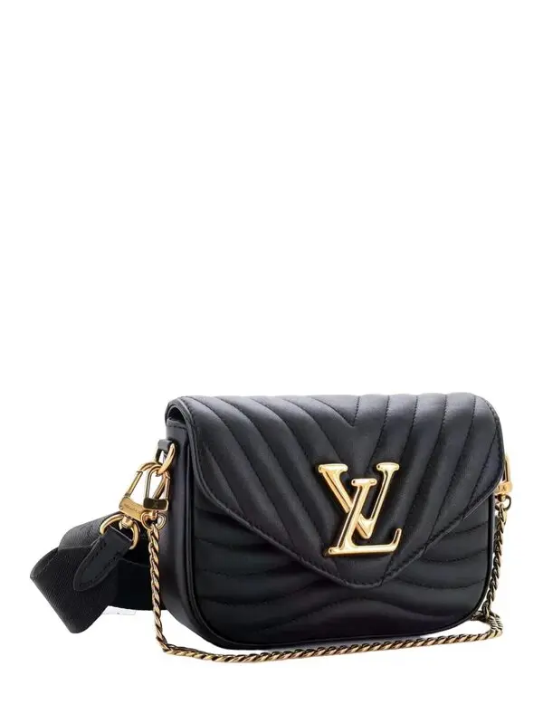 LOUIS VUITTON New Wave Multi Pochette Quilted Leather Crossbody Bag - Black