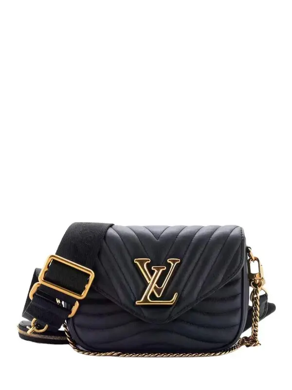 LOUIS VUITTON New Wave Multi Pochette Quilted Leather Crossbody Bag - Black