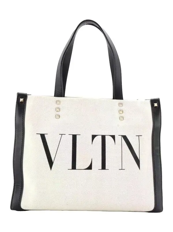 Valentino Garavani Grande Plage Vltn Canvas Medium Tote Bag - White