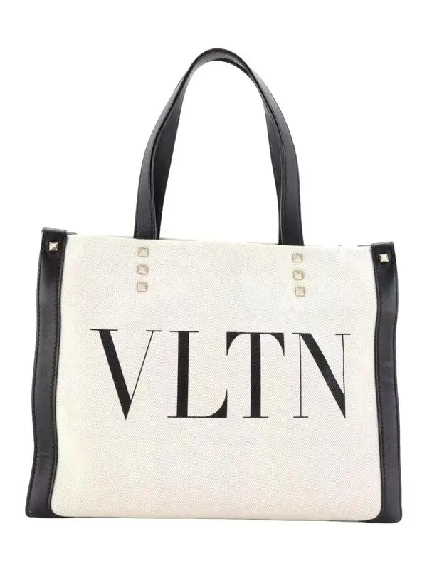 Valentino Garavani Grande Plage Vltn Canvas Medium Tote Bag - White