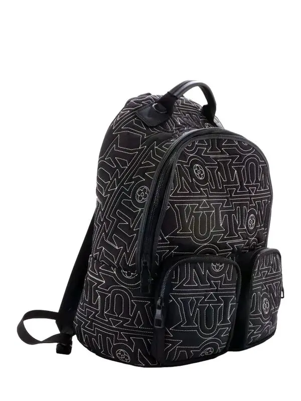 LOUIS VUITTON Multipocket Limited Edition Snow Capsule Embroidered Monogram Nylon Backpack - Black