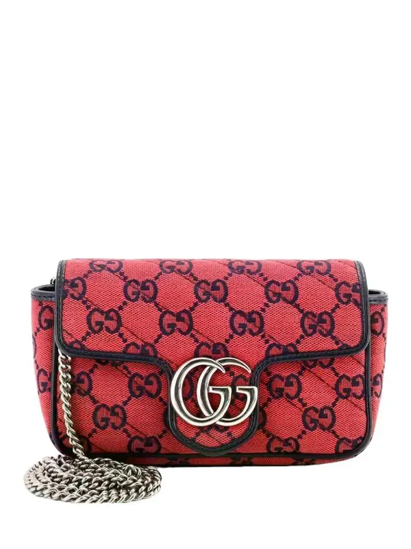 Gucci Gg Marmont Canvas Super Mini Crossbody Bag - Red