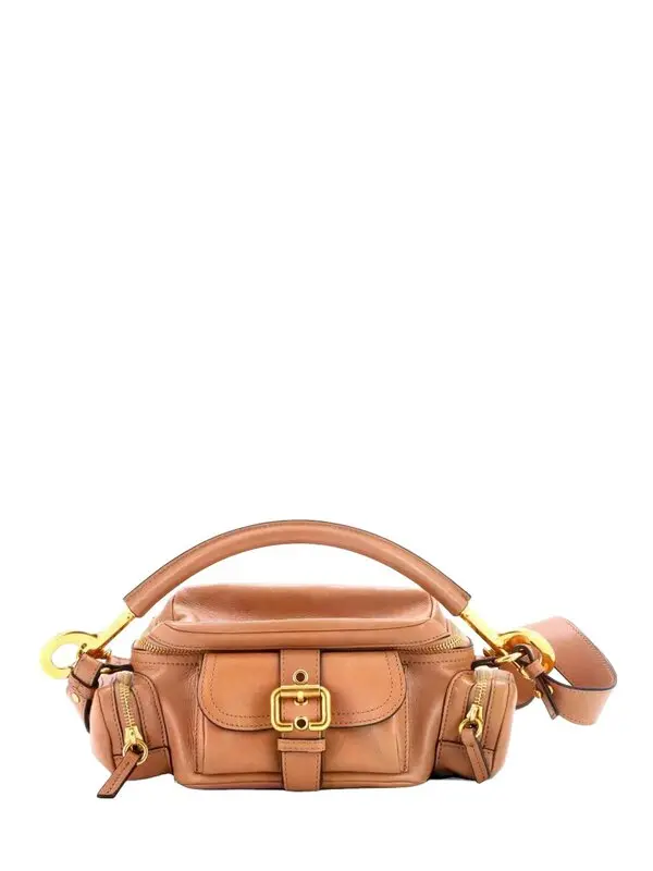 Chloé Buckle Zip Camera Leather Crossbody Bag - Neutrals