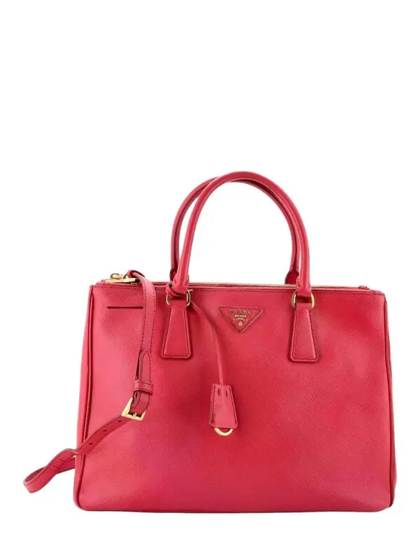 Prada Double Zip Lux Saffiano Leather Medium Tote Bag - Pink
