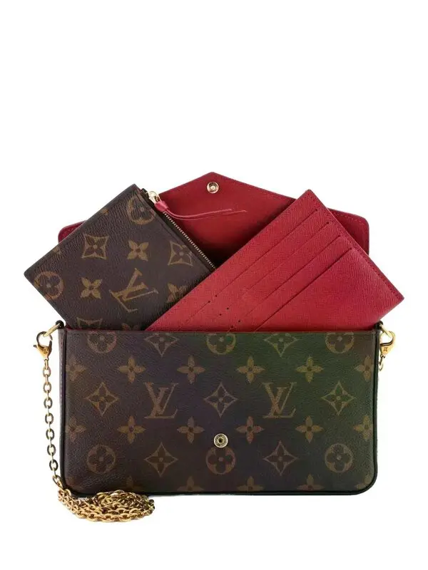 LOUIS VUITTON Felicie Pochette Monogram Canvas Crossbody Bag - Brown