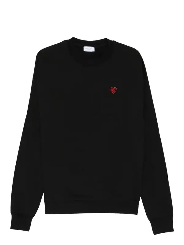 FAMILY FIRST Heart Cotton Sweater - Black