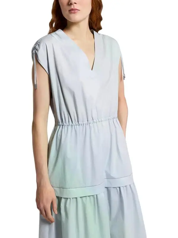 Peserico V-neck Tiered Midi Dress - Blue