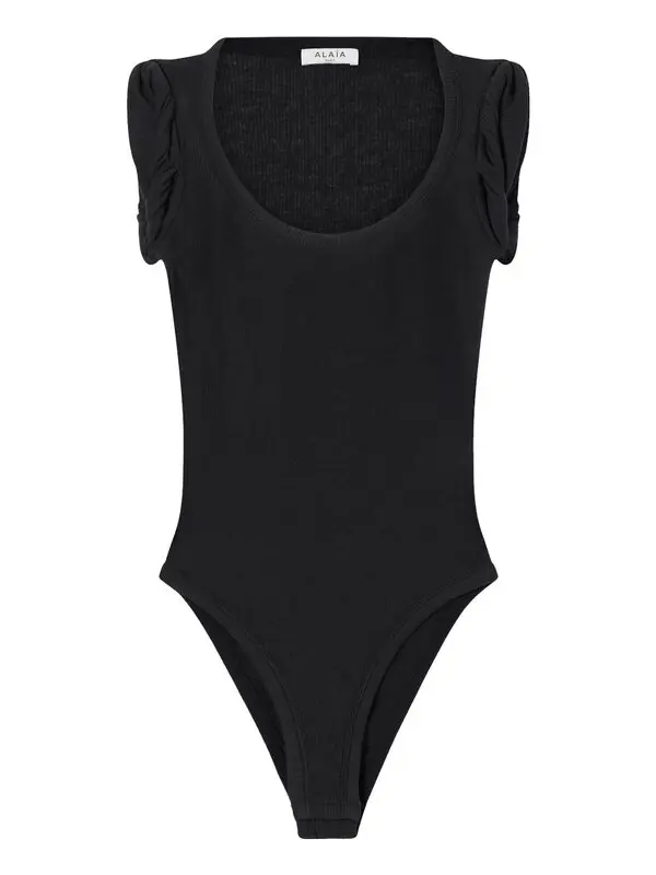 Alaïa Ribbed Modal-blend Jersey Bodysuit - Black