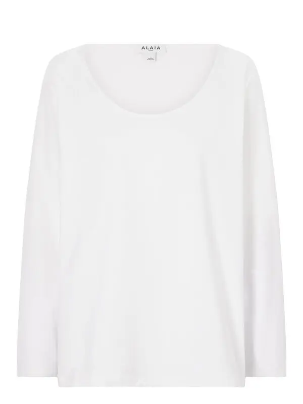 Alaïa Cotton-jersey Long-sleeve T-shirt - White