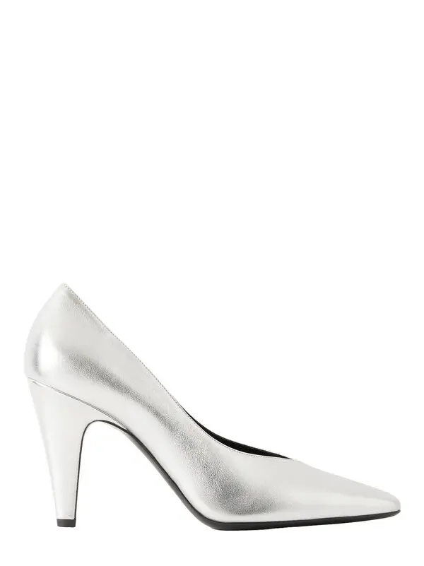 Alaïa 90 Metallic Leather Pumps - Silver