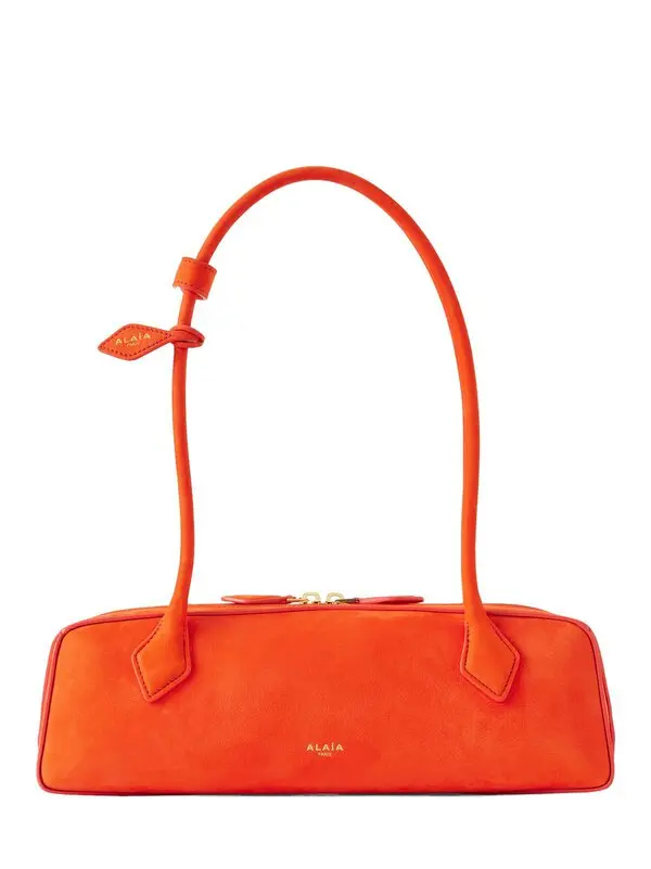 Alaïa Le Teckel Medium Nubuck Shoulder Bag - Orange
