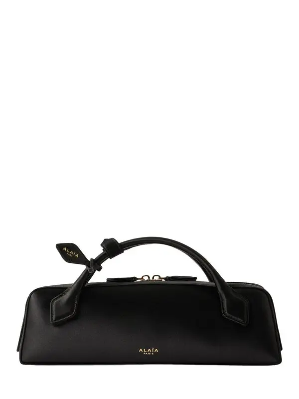 Alaïa Le Teckle Satin Clutch Bag - Black