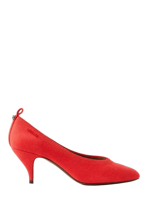 Versace Tina 65 Mm Denim Pumps - Red