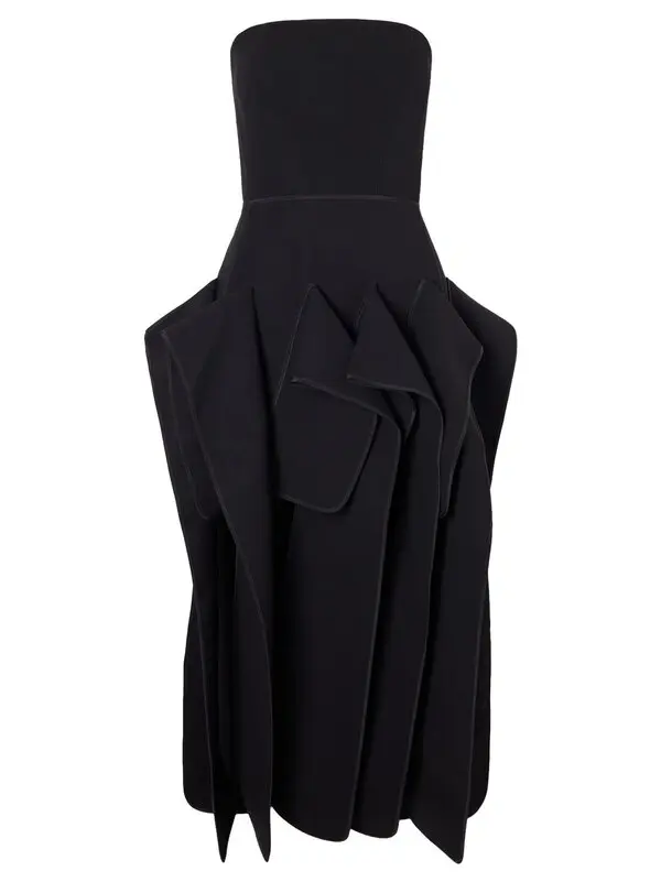 Maticevski Breakout Strapless Crepe Midi Dress - Black