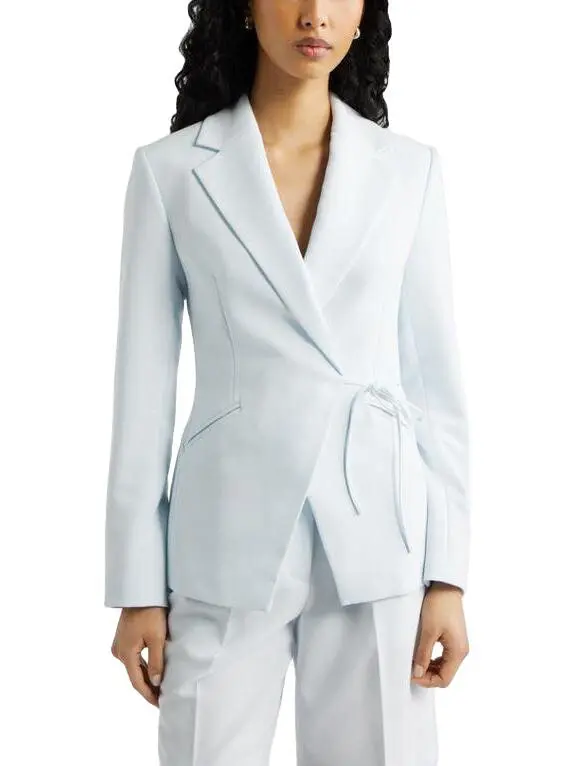 OPEN EDIT Side Tie Blazer - Blue Breeze