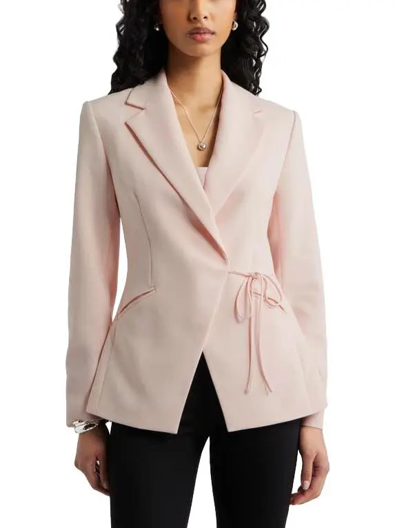 OPEN EDIT Side Tie Blazer - Pink Peony Bud