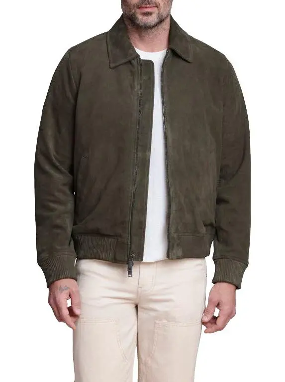 Bagatelle Suede Bomber Jacket - Chive