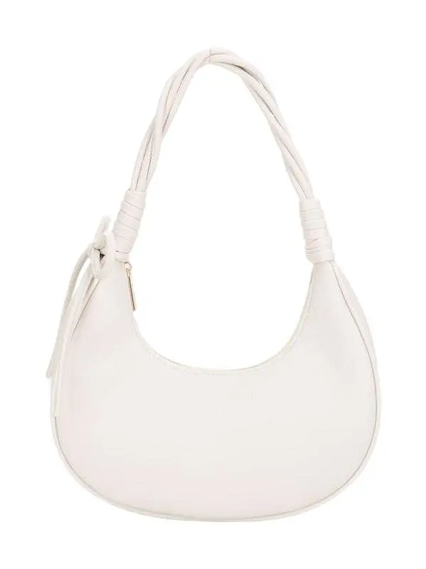 MALI + LILI Faux Leather Crescent Shoulder Bag - Ivory