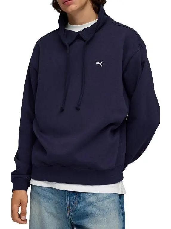 PUMA Essentials French Terry Polo Sweatshirt - Puma Navy