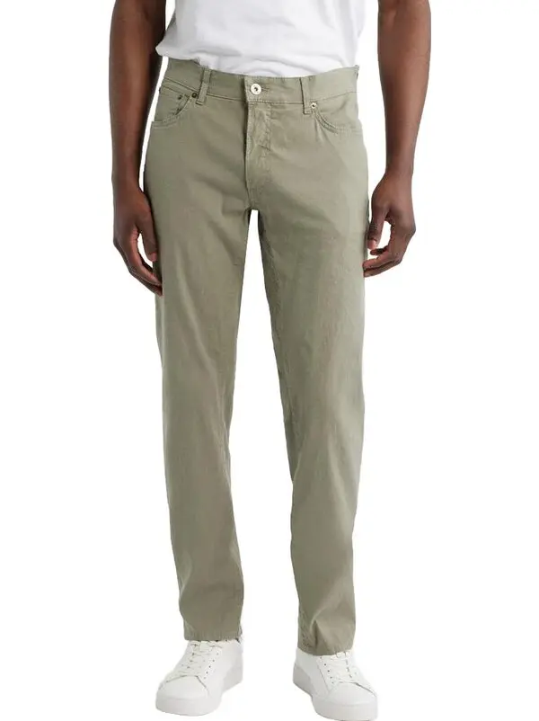 BRAX Chuck Modern Fit Linen Blend Five-pocket Pants - Jungle