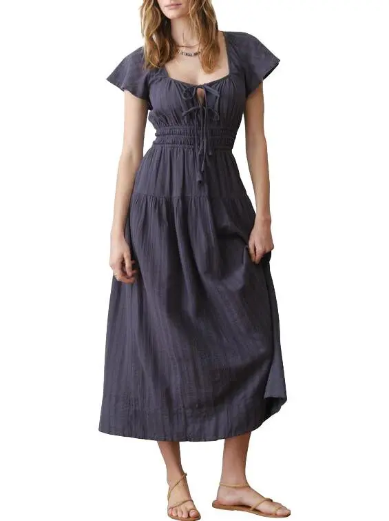 Marine Layer Skye Cotton Midi Dress - Indigo