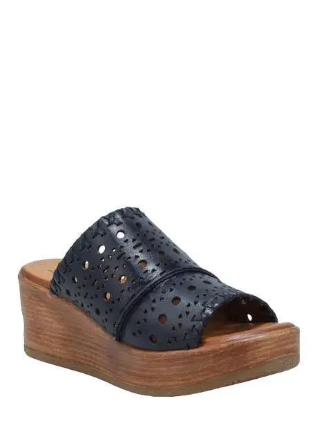 Miz Mooz Wesley Platform Wedge Slide Sandal - Black