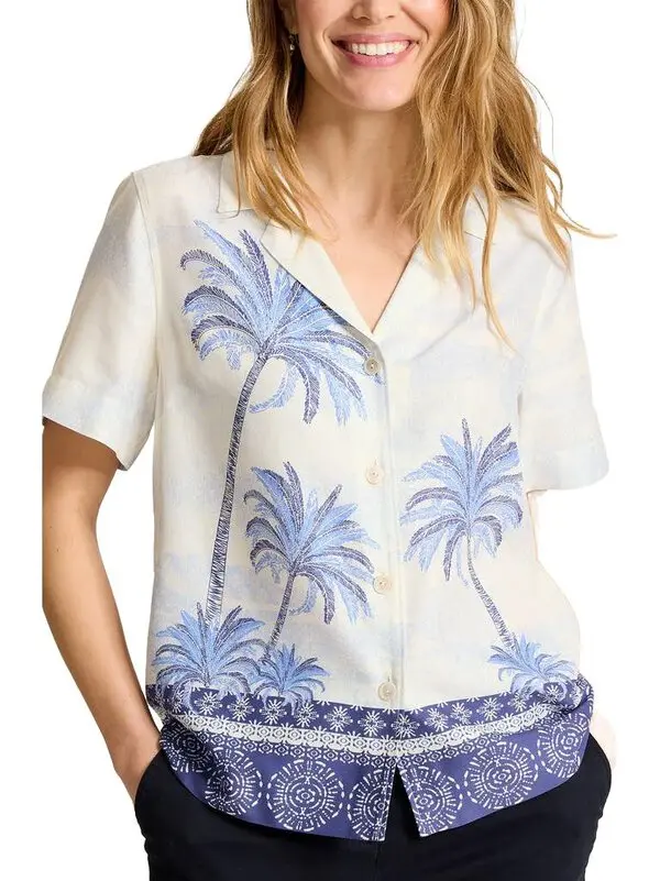 Tommy Bahama Palm Paradise Silk Camp Shirt - Coconut