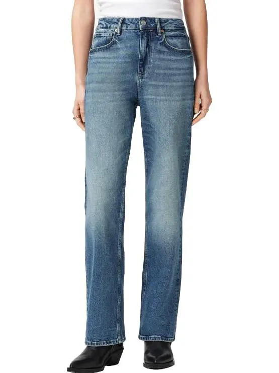 ALLSAINTS Ida High-waist Straight-leg Jeans - Mid Indigo